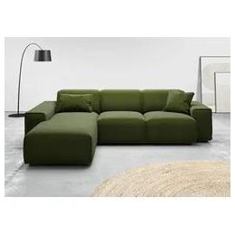 Ecksofa Andas "Glimminge L-Form auch in Breitcord, Feincord + Easy care-Bezug" Sofas Gr. B/H/T: 264cm x 71cm x 191cm, Feincord, Ottomane rechts, grün (moos) Breite 264, Zierkissen