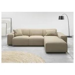 Ecksofa Andas "Glimminge L-Form auch in Breitcord, Feincord + Easy care-Bezug" Sofas Gr. B/H/T: 264cm x 71cm x 191cm, Feincord, Ottomane links, beige (sand) Breite 264, Zierkissen