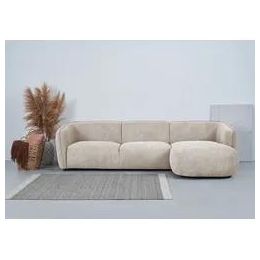 Ecksofa Andas "Ostrup" Sofas Gr. B/H/T: 280cm x 73cm x 152cm, Bouclé, Recamiere rechts, beige schlichtes modernes Design, in verschiedenen Farben