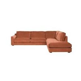 Ecksofa furninova "Grande Design und Komfort, L-Form" Sofas Gr. B/H/T: 321cm x 84cm x 271cm, Ottomane rechts, orange sehr bequem dank loser Kissen und hochwertigem Sitzaufbau