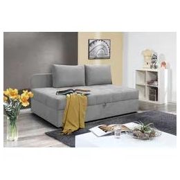 Schlafsofa Alina "Marla" Sofas Gr. B/H/T: 201cm x 73cm x 95cm, Struktur fein XBO, grau (mittelgrau xbo 19) inkl. Stauraum und 2 Rückenkissen