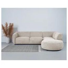 Ecksofa Andas "Ostrup" Sofas Gr. B/H/T: 281cm x 73cm x 182cm, Bouclé, Ottomane rechts, beige schlichtes modernes Design, in verschiedenen Farben