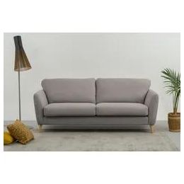 3-Sitzer Home Affaire "MARSEILLE Sofa 206 cm" Sofas Gr. B/H/T: 206cm x 88cm x 90cm, Cord, grau (cloud grau) mit Massivholzbeinen aus Eiche, verschiedene Bezüge und Farbvarianten