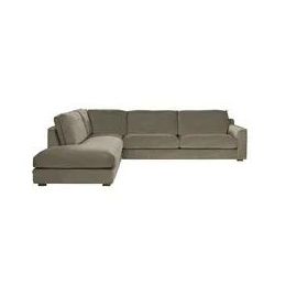 Ecksofa furninova "Grande Design und Komfort, L-Form" Sofas Gr. B/H/T: 271cm x 84cm x 321cm, Ottomane links, grau (steinfarben) sehr bequem dank loser Kissen und hochwertigem Sitzaufbau