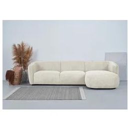 Ecksofa Andas "Ostrup" Sofas Gr. B/H/T: 280cm x 73cm x 152cm, Bouclé, Recamiere rechts, weiß (ivory) schlichtes modernes Design, in verschiedenen Farben