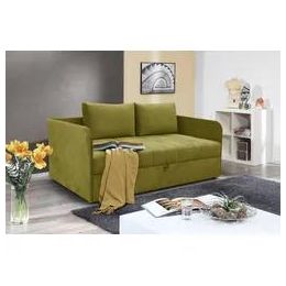 Schlafsofa Alina "Marla" Sofas Gr. B/H/T: 209cm x 73cm x 95cm, Struktur fein XBO, grün (olivgrün xbo 13) inkl. Stauraum und 2 Rückenkissen