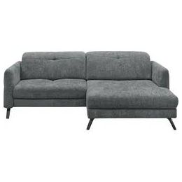 Ecksofa SET ONE BY Musterring "SO 4400 V" Sofas Gr. B/H/T: 259cm x 84cm x 167cm, Chenille JOY, Recamiere rechts, mit Armteilverstellung-ohne Kopfteilverstellung-ohne Sitting-Bett motorisch, grau (graphite) wahlweise mit motorischer Bettfunktion & Kopfverstellung, Fuß schwarz