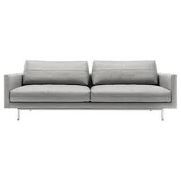 3,5-Sitzer CREATION BY ROLF BENZ "CR.414, Designsofa, edles Sofa, Loungesofa, Ledersofa, klares Design" Sofas Gr. B/H/T: 220cm x 91cm x 106cm, Chenille COCO, grau (lichtgrau, schwarzgrau) aus Leder oder Chenille, erstklassiger Sitzkomfort, legere Polsterung