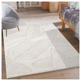 Teppich Carpet City "LOUNGE 0629" Teppiche Gr. B: 200cm, 15mm, L: 290cm, beige (creme) Kurzflor-Teppich Modern, Hoch-Tief-Struktur, Wohnzimmer, Schlafzimmer