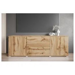 Lowboard Inosign "Kenia" Sideboards Gr. B/H/T: 180 cm x 61,9 cm x 34,5 cm, braun (eichefarbe votan) Der moderne TV-Schrank, mit 2 Türen und Schubladen, Breite 180 cm