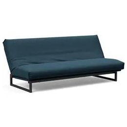 Schlafsofa INNOVATION LIVING TM "Fraction Dauerschlaffunktion, schlicht und elegant, Industriedesign" Sofas Gr. B/H/T: 200cm x 82cm x 95cm, Polyester, blau (navy blue) bequem, Rückenlehne 3-fach verstellbar