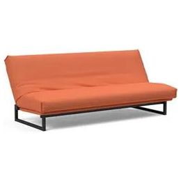 Schlafsofa INNOVATION LIVING TM "Fraction Dauerschlaffunktion, schlicht und elegant, Industriedesign" Sofas Gr. B/H/T: 200cm x 82cm x 95cm, Polyester, orange (rust) bequem, Rückenlehne 3-fach verstellbar