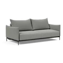 Schlafsofa INNOVATION LIVING TM "MALLOY innovativ, komfortabel und bequem, modernes Design" Sofas Gr. B/H/T: 225 cm x 70 cm x 110 cm, Polyester, grau (ash grey) hohe Rückenlehne, schmale Armlehnen, inklusive Bettaufbewahrung