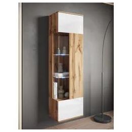 Vitrine Inosign "Kenia", beige (eichefarbe votan, weiß hgl), B:45cm H:161,4cm T:32cm, FSC-zertifizierter Holzwerkstoff, Schränke, Vitrine Vitrineschrank mit Glastüren 160 cm Höhe