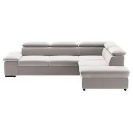 Sit & More Ecksofa SIT & MORE "Alcudia L-Form", silber, B:272cm H:73cm T:226cm, 98% Polyester, 2% Polyamid, Sofas, mit Armteilverstellung, optional Kopfteilverstellung und Bettfunktion