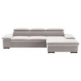 Sit & More Ecksofa SIT & MORE "Alcudia L-Form", silber, B:286cm H:73cm T:174cm, 98% Polyester, 2% Polyamid, Sofas, wahlweise mit Bettfunktion