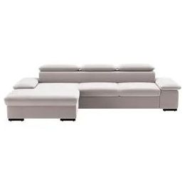 Sit & More Ecksofa SIT & MORE "Alcudia L-Form", silber, B:286cm H:73cm T:174cm, 98% Polyester, 2% Polyamid, Sofas, wahlweise mit Bettfunktion