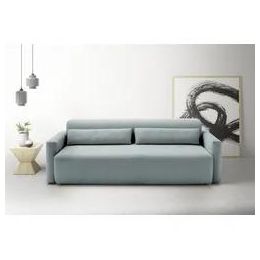 Schlafsofa Inosign "Donka Dauerschläfer-geeignet, belastbar bis 270 kg, incl. Bettlkasten" Sofas Gr. B/T: 232 cm x 108 cm, Flachgewebe, mit Armlehnen, grün (sage) mit Armlehnen, Breite 232 cm, auch in Cord, Tonnentaschen-Federkern