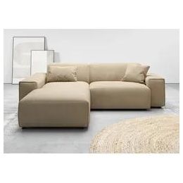 Ecksofa Andas "Glimminge L-Form auch in Breitcord, Feincord + Easy care-Bezug" Sofas Gr. B/H/T: 234cm x 71cm x 191cm, Feincord, Ottomane links, beige (sand) Breite 234, Zierkissen