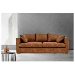 Guido Maria Kretschmer Home & Living 2,5-Sitzer GUIDO MARIA KRETSCHMER HOME & LIVING "Arles" Sofas Gr. B/H/T: 220cm x 80cm x 113cm, Luxus-Microfaser, braun (cognac) extra tiefe Sitzfläche, in diversen Stoffqualitäten