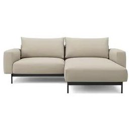 Ecksofa TENKSOM "Arthon, Polsterecke, Couch, L-Form, Armlehne, hoher Sitzkomfort" Sofas Gr. B/H/T: 215cm x 68cm x 185cm, Polyester, Recamiere beidseitig montierbar, braun (hellbraun) Bezüge wechselbar, Recamiere links und rechts montierbar