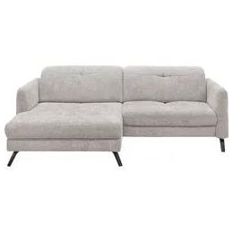 Ecksofa SET ONE BY Musterring "SO 4400 V" Sofas Gr. B/H/T: 259cm x 84cm x 167cm, Chenille JOY, Recamiere links, mit Armteilverstellung-ohne Kopfteilverstellung-ohne Sitting-Bett motorisch, beige (cream) wahlweise mit motorischer Bettfunktion & Kopfverstellung, Fuß schwarz