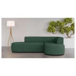 Ecksofa Andas "Ecksofa Tvinne mit Ottomane links oder rechts bestellbar" Sofas Gr. B/H/T: 260cm x 73cm x 170cm, Velours, Ottomane rechts, grün L-Form, mit Wellenunterfederung, BxTxH 260x170x73 cm