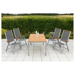 Garten-Essgruppe Merxx "»Siena«" Sitzmöbel-Sets grau (grau + graphit) Tisch: LxB: 150x90 cm