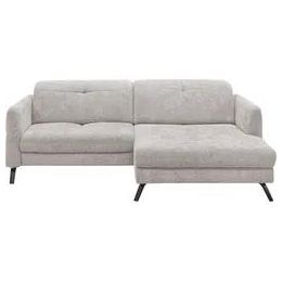 Ecksofa SET ONE BY Musterring "SO 4400 V" Sofas Gr. B/H/T: 259cm x 84cm x 167cm, Chenille JOY, Recamiere rechts, mit Armteilverstellung-ohne Kopfteilverstellung-ohne Sitting-Bett motorisch, beige (cream) wahlweise mit motorischer Bettfunktion & Kopfverstellung, Fuß schwarz