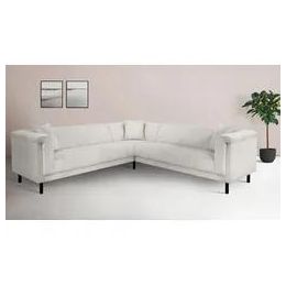 Ecksofa Inosign "AGNIA L-Form B/T/H: 244/244/71 cm" Sofas Gr. B/H/T: 244cm x 71,5cm x 244cm, Cord, gleichschenklig, beige (creme) incl. Zierkissen, gleichschenklig, auch in Cord