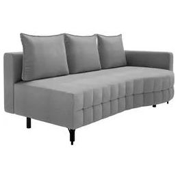 Loungesofa exxpo - SOFA FASHION Sofas Gr. B/H/T: 212cm x 93cm x 114cm, Webvelours, Armlehne rechts, grau Lounge-Sofa Schlafsofa mit Bettfunktion und Bettkasten, komfortabler Federkern