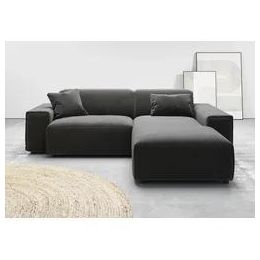 Ecksofa Andas "Glimminge L-Form auch in Breitcord, Feincord + Easy care-Bezug" Sofas Gr. B/H/T: 234cm x 71cm x 191cm, Feincord, Ottomane rechts, grau (anthrazit) Breite 234, Zierkissen