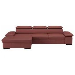 Sit & More Ecksofa SIT & MORE "Alcudia L-Form", rot (merlot), B:286cm H:73cm T:174cm, Sofas, wahlweise mit Bettfunktion