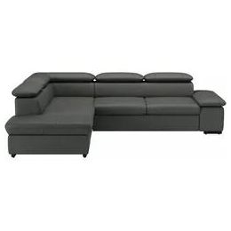Sit & More Ecksofa SIT & MORE "Alcudia L-Form", grau (anthrazit), B:272cm H:73cm T:226cm, Sofas, mit Armteilverstellung, optional Kopfteilverstellung und Bettfunktion