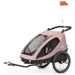 Fahrradkinder-Anhänger hauck "2in1 Bike Trailer und Buggy Dryk Duo, rose" rosa (rose) Baby Fahrradanhänger für 2 Kinder; inklusive Deichsel