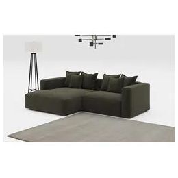 Ecksofa Inosign "L-Form" Sofas Gr. B/H: 284cm x 72cm, Flachgewebe LEINENOPTIK, Recamiere links, grün (hunter)