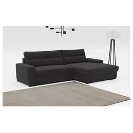 Ecksofa COTTA "Cappa L-Form" Sofas Gr. B/H/T: 295cm x 93cm x 163cm, Struktur fein, Recamiere rechts, mit Bettkasten und Bettfunktion, schwarz