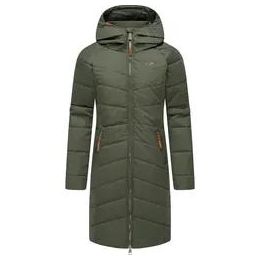 Mendler Steppmantel RAGWEAR "Dizzie Coat" Gr. L (40), grün (dunkelgrün) Damen Mäntel stylischer, gesteppter Winterparka mit gefütterter Kapuze