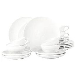 Teeservice Seltmann Weiden "Geschirr-Set, 18 Teile, Terra, klein" Geschirr-Sets Gr. 18 tlg., weiß Reliefweiss, Made in Germany