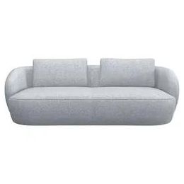 3-Sitzer FLEXLUX "Torino, rund, Couch, Dreisitzer" Sofas Gr. B/H/T: 217cm x 85cm x 102cm, Chenille, grau (sandy shell) Modernes, organisches Sofa-Design, Kaltschaum, Wellenunterfederung