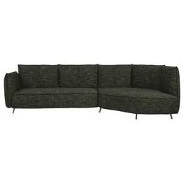 Loungesofa DESIGNWERK "Faber, Megasofa mit Designanspruch und tollem Sitzkomfort" Sofas Gr. B/H/T: 330cm x 95cm x 171cm, Feines Flachgewebe in Leinenoptik, wasserabweisend KEY WEST, Recamiere rechts, grün (hunter) Lounge-Sofa Loungesofa mit Rückenteil-und-Armteilverstellung, L-Form