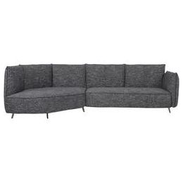 Loungesofa DESIGNWERK "Faber, Megasofa mit Designanspruch und tollem Sitzkomfort" Sofas Gr. B/H/T: 330cm x 95cm x 171cm, Feines Flachgewebe in Leinenoptik, wasserabweisend KEY WEST, Recamiere links, grau (dark grey) Lounge-Sofa Loungesofa mit Rückenteil-und-Armteilverstellung, L-Form