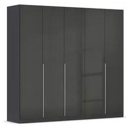 Drehtürenschrank Rauch "Kleiderschrank Schrank Garderobe AGORDO mit Dekor- oder Hochglanzfront" Schränke Gr. B/H/T: 226 cm x 210 cm x 54 cm, 5 St., grau (graumetallic, effektgrau hochglanz) durchdachte Innenausstattung, in 6 Breiten und 2 Höhen MADE IN GERMANY