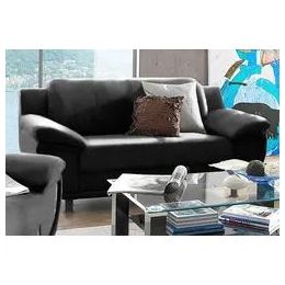 2-Sitzer Trendmanufaktur "Rondo, Breite 178 cm, breite Armlehnen, Füße schwarz" Sofas Gr. B/H/T: 178cm x 85cm x 94cm, Kunstleder SOFTLUX, Mit Federkern, schwarz Couch wahlweise mit Federkern und in verschiedenen Bezügen bestellbar