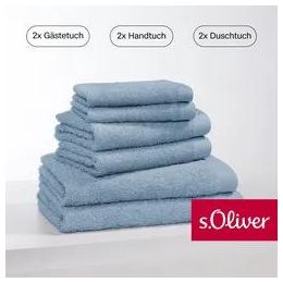 Handtuch Set s.Oliver "s. Oliver, besonders weich und saugfähig" Handtücher (Packung) Gr. 6 St., blau (hellblau) 2 Gästetücher 30x50, Handtücher 50x100, Duschtücher 70x140