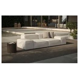 Big-Sofa DESIGNWERK "Puzzle, Designsofa für Indoor und Outdoor, bequem, modular" Sofas Gr. B/H/T: 270cm x 64cm x 135cm, Flachgewebe, Outdoor-geeignet, wasserabweisend, bunt (oyster) wasserabweisend und strapazierfähig