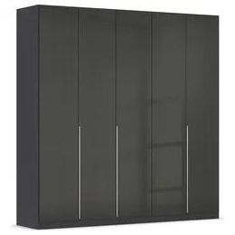 Drehtürenschrank Rauch "Kleiderschrank Schrank Garderobe AGORDO mit Dekor- oder Hochglanzfront" Schränke Gr. B/H/T: 226 cm x 229 cm x 54 cm, 5 St., grau (graumetallic, effektgrau hochglanz) durchdachte Innenausstattung, in 6 Breiten und 2 Höhen MADE IN GERMANY