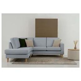 Ecksofa Andas "Tvinno" Sofas Gr. B/H/T: 230cm x 87cm x 218cm, Webstoff fein, Ottomane links, grau (gray) im skandinavischen Stil, L-Form, mit Massivholzfüßen, Breite 230 cm