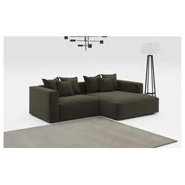 Ecksofa Inosign "L-Form" Sofas Gr. B/H: 284cm x 72cm, Flachgewebe LEINENOPTIK, Recamiere rechts, grün (hunter)