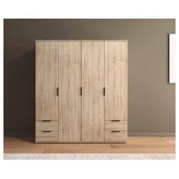 Drehtürenschrank Rauch "Kleiderschrank Schrank Garderobe Wäscheschrank ESSEA 4-türig" Schränke Gr. B/H/T: 168 cm x 188 cm x 52 cm, 4 St., braun (eiche sonoma) Breite 168 cm mit 4 Schubladen und modernen Griffen MADE IN GERMANY